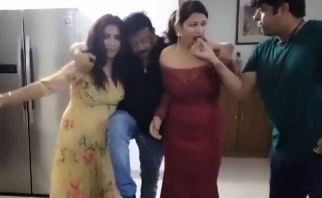 RGV : అమ్మాయి బర్త్‌డే పార్టీ.. వ‌ర్మ తుంట‌రి చేష్టలు..!